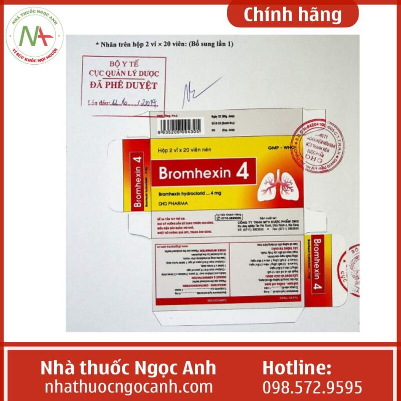 Thuốc Bromhexin 4 DHG giá bao nhiêu? Mua ở đâu?