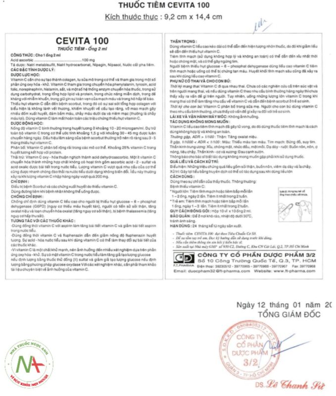 Thuốc Cevita 100 là thuốc gì, có tác dụng gì, mua ở đâu. giá bao nhiêu?