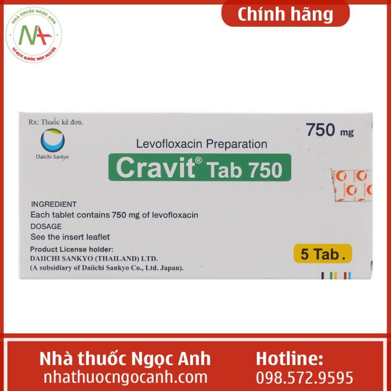 Thuốc Cravit tab 750 mg có tác dụng gì, mua ở đâu, giá bao nhiêu?