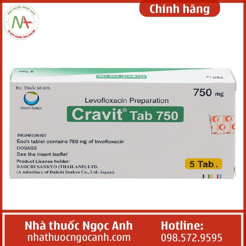 Thuốc Cravit tab 750 mg có tác dụng gì, mua ở đâu, giá bao nhiêu?