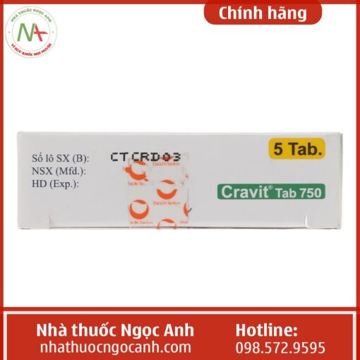 Thuốc Cravit tab 750 mg có tác dụng gì, mua ở đâu, giá bao nhiêu?
