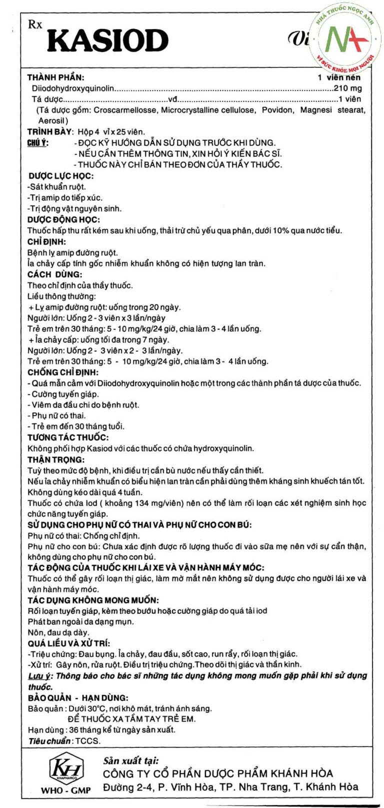 Thuốc Kasiod 210mg là thuốc gì, có tác dụng gì, mua ở đâu, giá bao nhiêu?