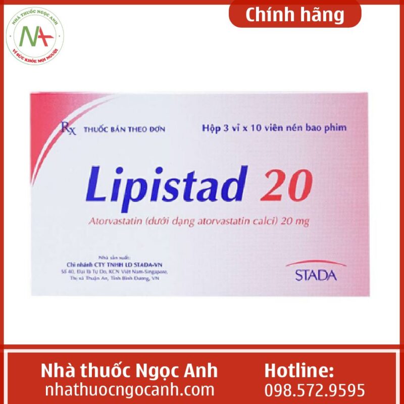 Thuốc Lipistad 20 Stada là thuốc gì, mua ở đâu, giá bao nhiêu?