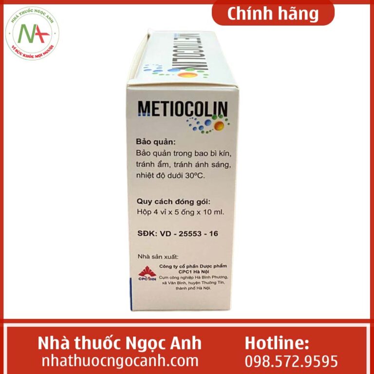 Thuốc Metiocolin 10ml là thuốc gì, uống lúc nào, giá bao nhiêu, mua ở đâu?