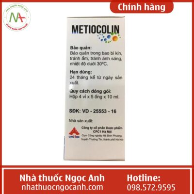 Thuốc Metiocolin 10ml có giá bao nhiêu? Mua ở đâu?