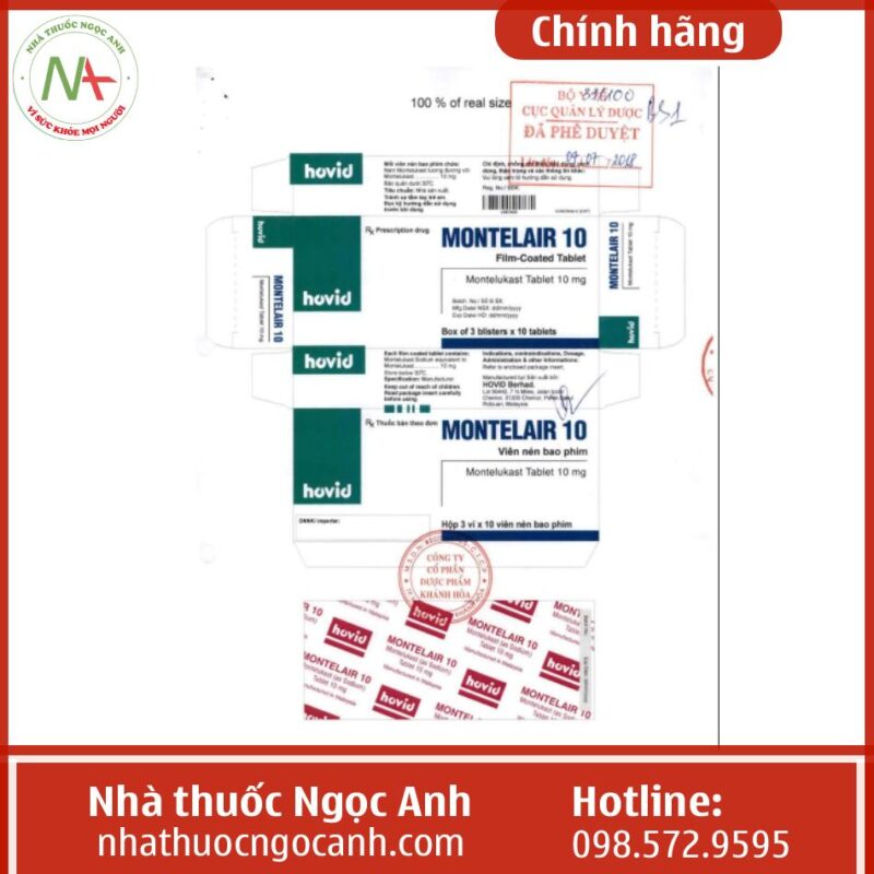 Thuốc Montelair 10 Tablet có tác dụng gì, giá bao nhiêu, mua ở đâu