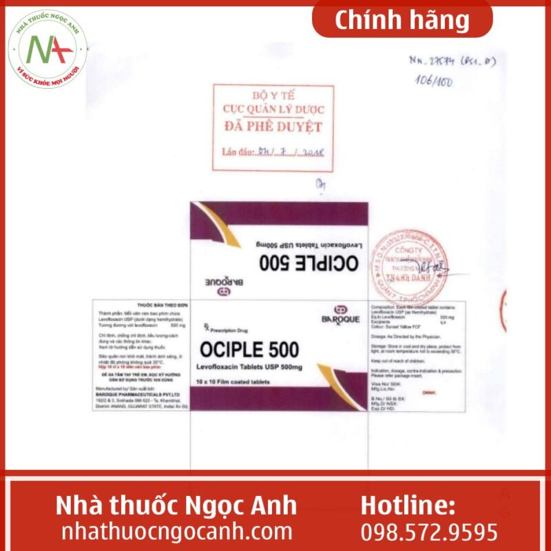 Thuốc Ociple 500 mg là thuốc gì, tác dụng gì, giá bao nhiêu, mua ở đâu?
