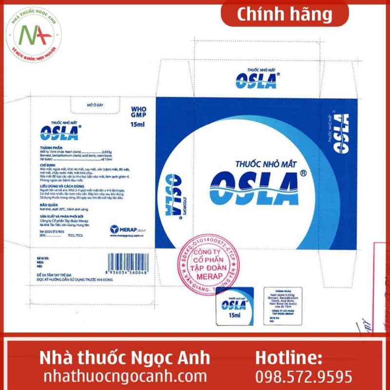 Thuốc nhỏ mắt Osla 15ml có tốt không, giá bao nhiêu, mua ở đâu?