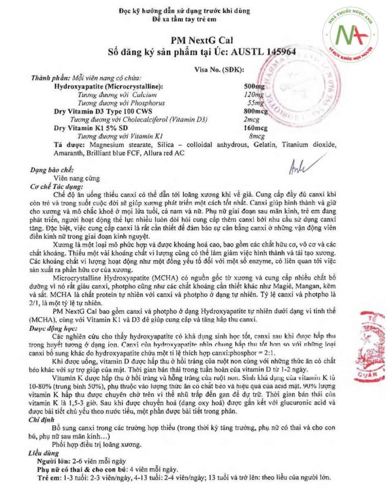 Thuốc PM NextG Cal nên uống khi nào, giá bao nhiêu, mua ở đâu?