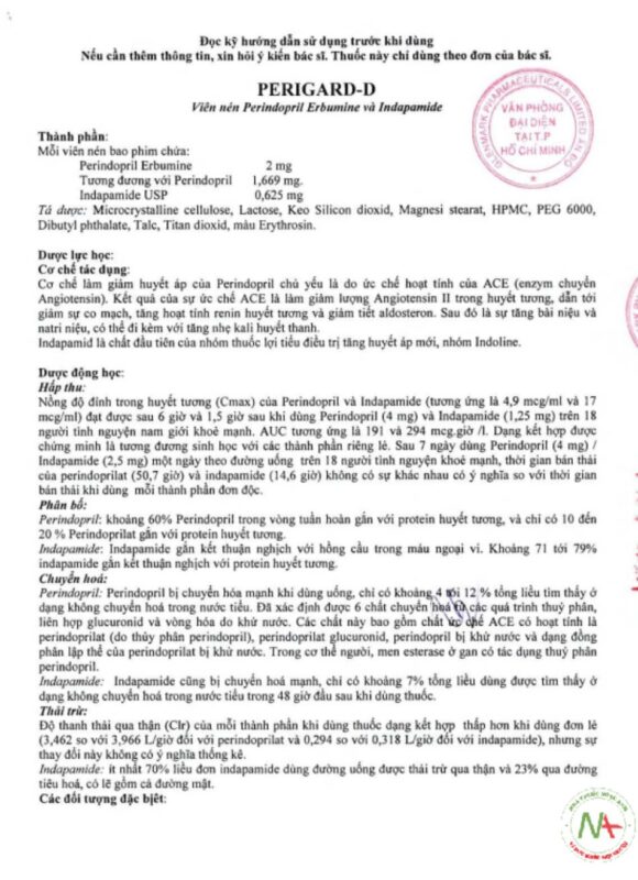 Thuốc Perigard-D có tác dụng gì, mua ở đâu, giá bao nhiêu?