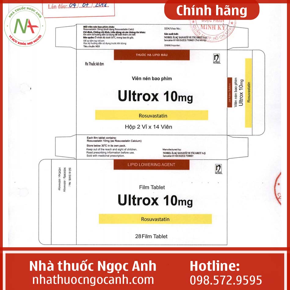 Thuốc Ultrox 10mg là gì, có tác dụng gì, giá bao nhiêu, mua ở đâu?