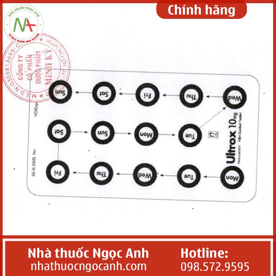 Thuốc Ultrox 10mg là gì, có tác dụng gì, giá bao nhiêu, mua ở đâu?