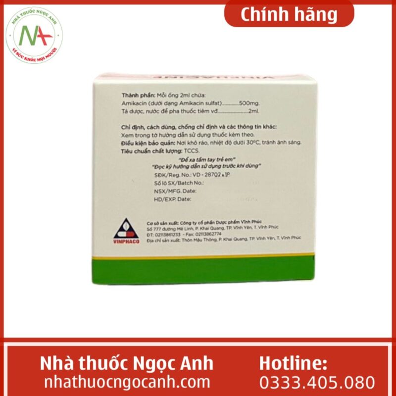 Thuốc Vinphacine 500mg/2ml là thuốc gì, mua ở đâu, giá bao nhiêu
