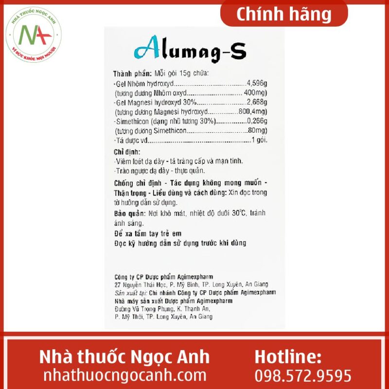 Thuốc Alumag-S 15g uống như thế nào, giá bao nhiêu, mua ở đâu?