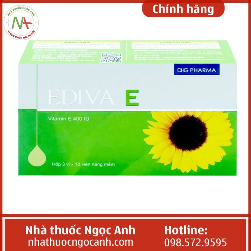 Thuốc Ediva E vitamin E 400 IU có tác dụng gì, giá bao nhiêu, mua ở đâu