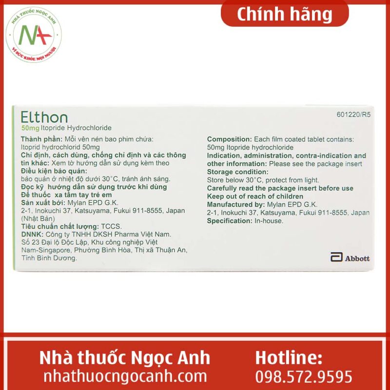 Thuốc Elthon 50mg uống trước hay sau ăn, giá bao nhiêu, mua ở đâu