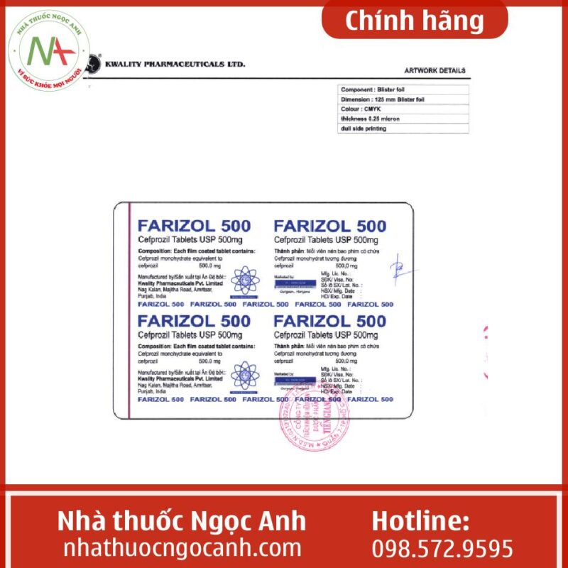 Thuốc Farizol 500 Kwality Pharmaceutical mua ở đâu, giá bao nhiêu?