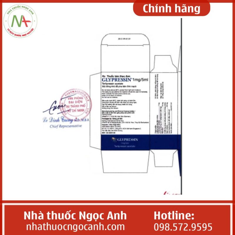 Thuốc Glypressin 1mg/5ml cơ chế, liều dùng, giá bao nhiêu, mua ở đâu