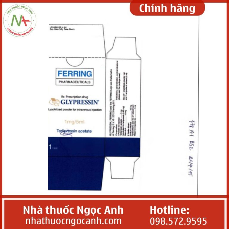 Thuốc Glypressin 1mg/5ml cơ chế, liều dùng, giá bao nhiêu, mua ở đâu
