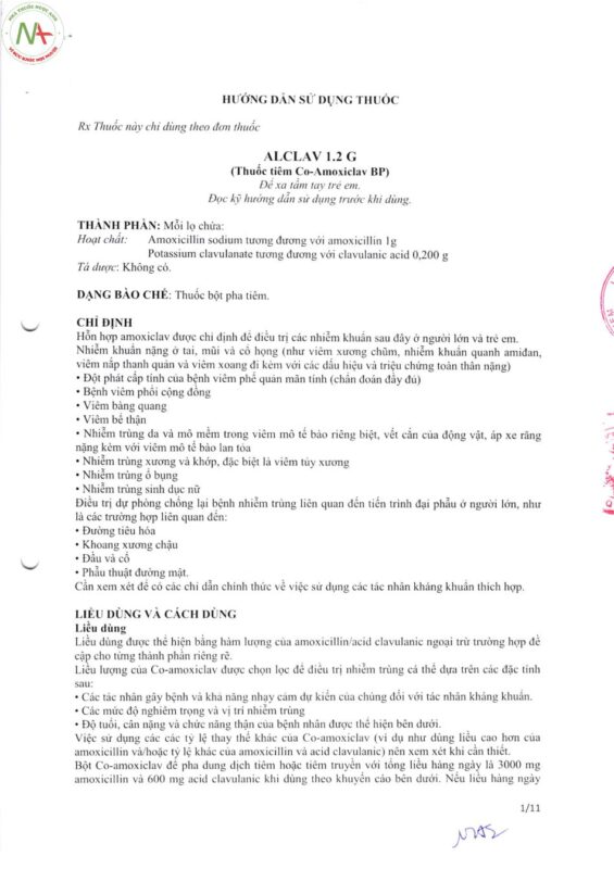 Thuốc Alclav 1.2g là thuốc gì? Giá bao nhiêu? Mua ở đâu?