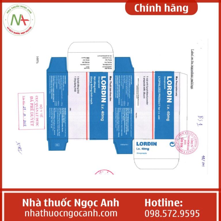 Thuốc Lordin i.v. 40mg tác dụng chính và phụ, mua ở đâu, giá bao nhiêu?