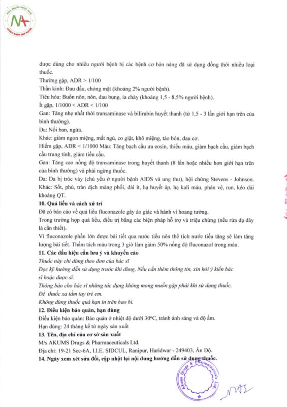 Thuốc Flazole 100 là thuốc gì, có tác dụng gì, giá bao nhiêu, mua ở đâu