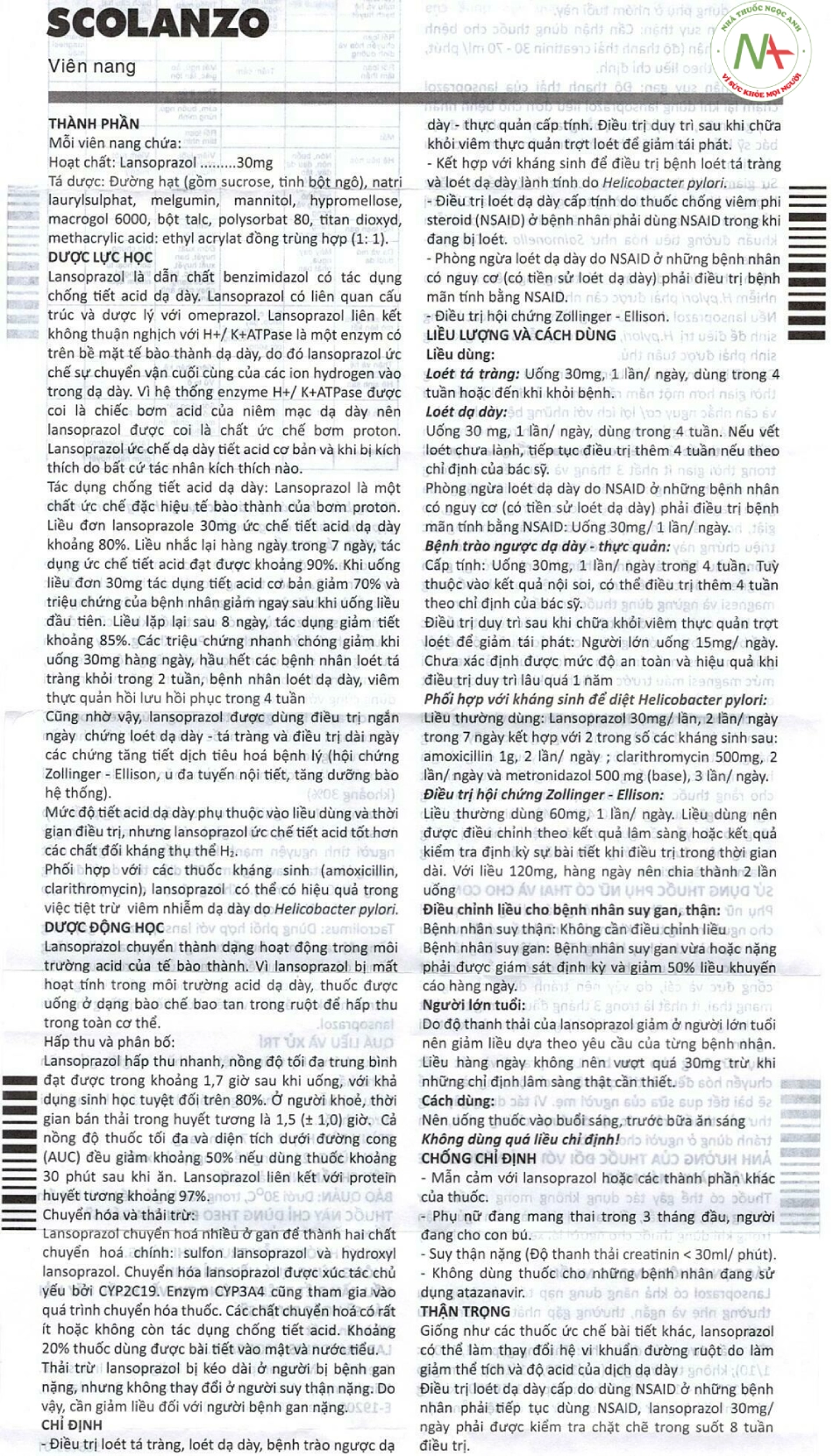 Thuốc Scolanzo 30mg có tác dụng gì, giá bao nhiêu, mua ở đâu?