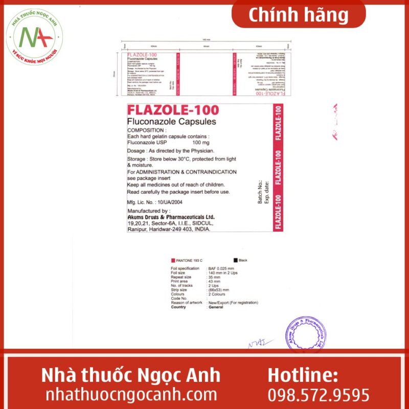 Thuốc Flazole 100 là thuốc gì, có tác dụng gì, giá bao nhiêu, mua ở đâu