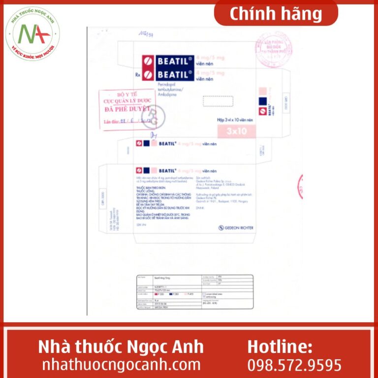 Thuốc Beatil 4mg/5mg là thuốc gì, tác dụng phụ, giá bao nhiêu, mua ở đâu?