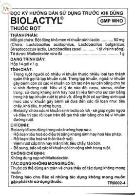 Thuốc Biolactyl gói là thuốc gì, tác dụng gì, giá bao nhiêu, mua ở đâu?