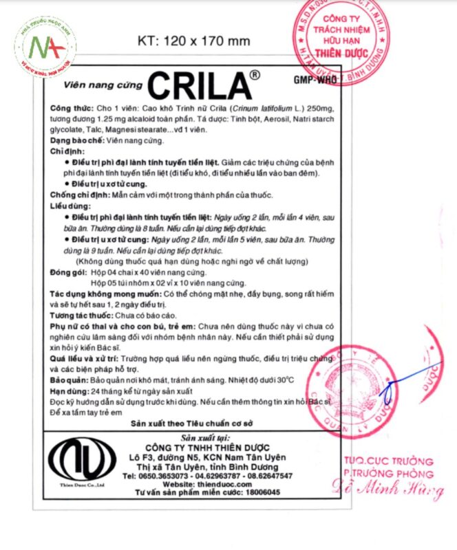 Thuốc Crila là thuốc hay thực phẩm chức năng, mua ở đâu, giá bao nhiêu?