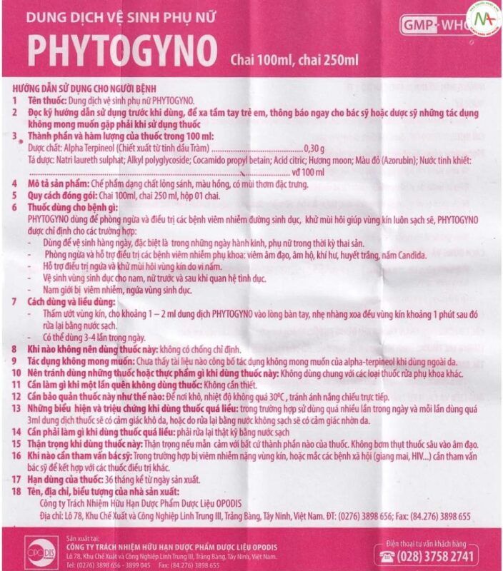 Thuốc dung dịch vệ sinh phụ nữ Phytogyno giá bao nhiêu, mua ở đâu