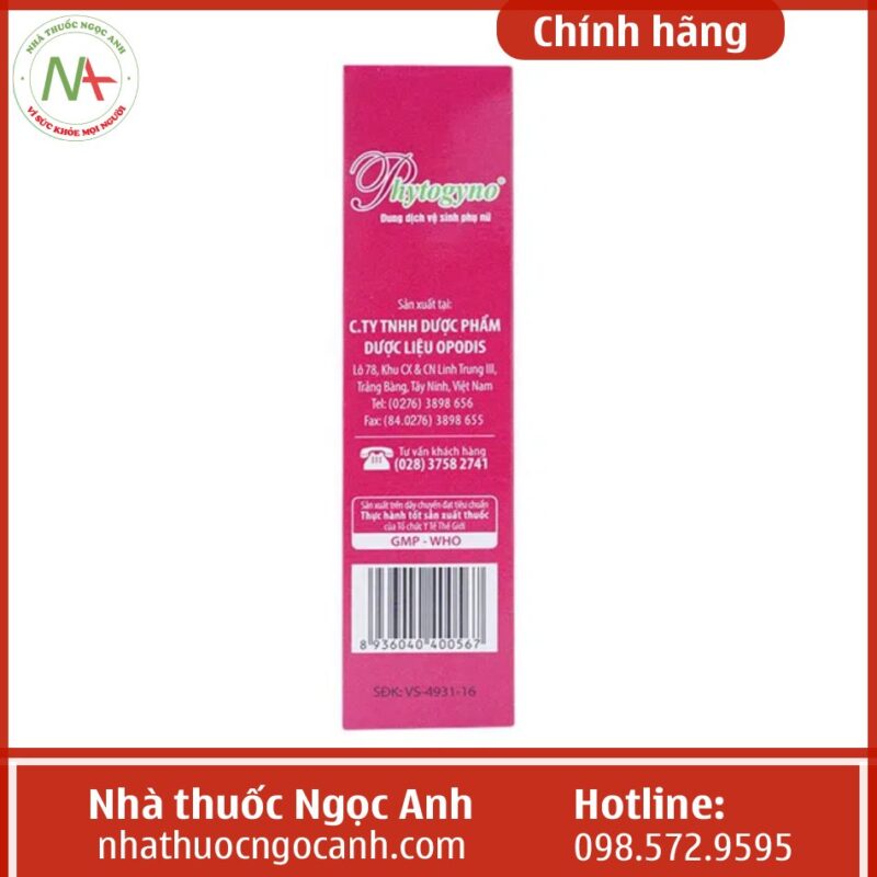 Dung dịch vệ sinh phụ nữ Phytogyno 100ml giá bao nhiêu, mua ở đâu