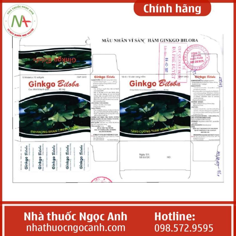 Thuốc Ginkgo Biloba 40mg Medisun là thuốc gì, mua ở đâu, giá bao nhiêu?