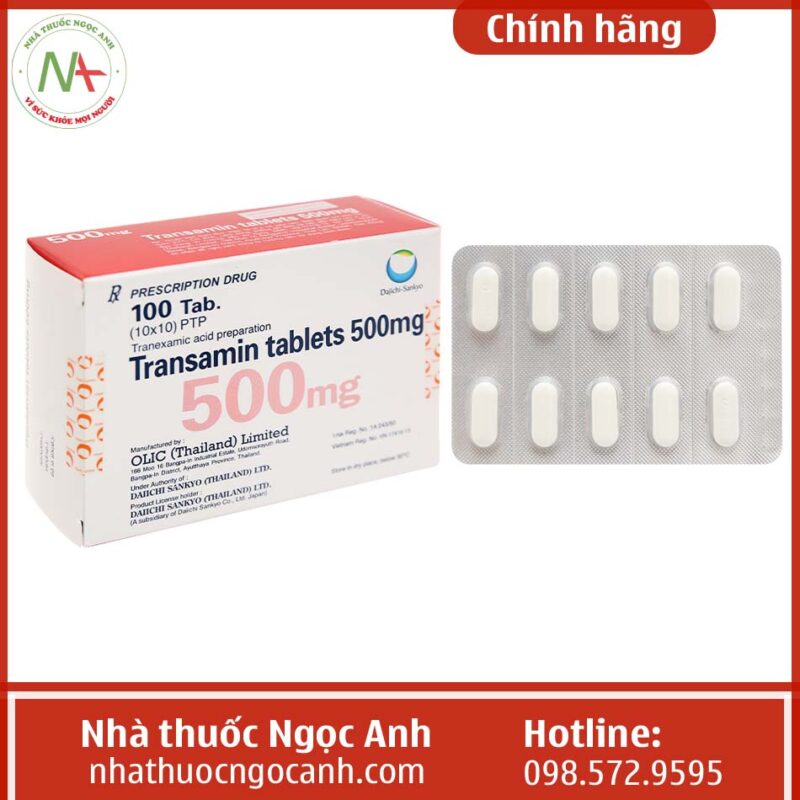 Thuốc Transamin tablets 500mg là thuốc gì, giá bao nhiêu, mua ở đâu