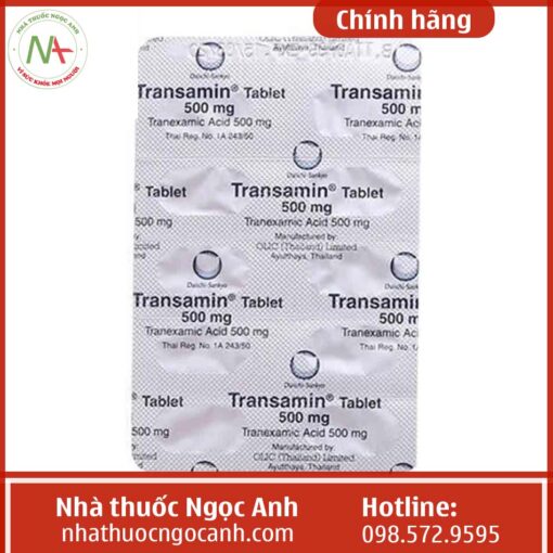Thuốc Transamin tablets 500mg là thuốc gì, giá bao nhiêu, mua ở đâu