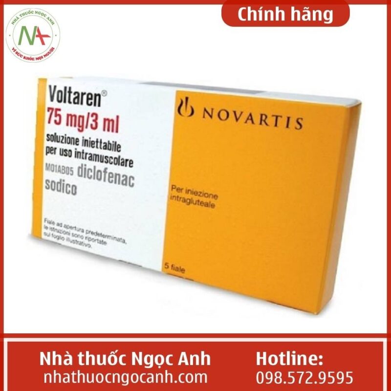 Thuốc tiêm tĩnh mạch Voltaren 75mg/3ml giá bao nhiêu, mua ở đâu