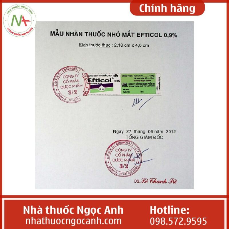 Thuốc Efticol 0,9% nhỏ tai được không, giá bao nhiêu, mua ở đâu?