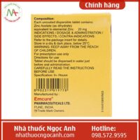 Thuốc EmZinc tablets 20mg là thuốc gì, giá bao nhiêu, mua ở đâu?