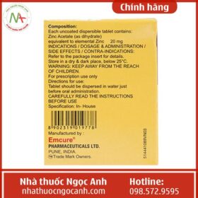 Thuốc EmZinc tablets 20mg là thuốc gì, giá bao nhiêu, mua ở đâu?