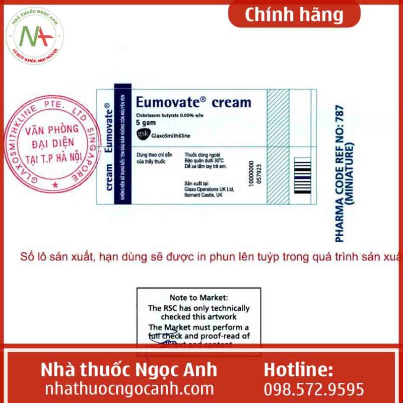 Thuoosc Eumovate Cream bôi vùng kín không, giá bao nhiêu, mua ở đâu