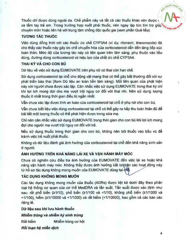 Thuoosc Eumovate Cream bôi vùng kín không, giá bao nhiêu, mua ở đâu