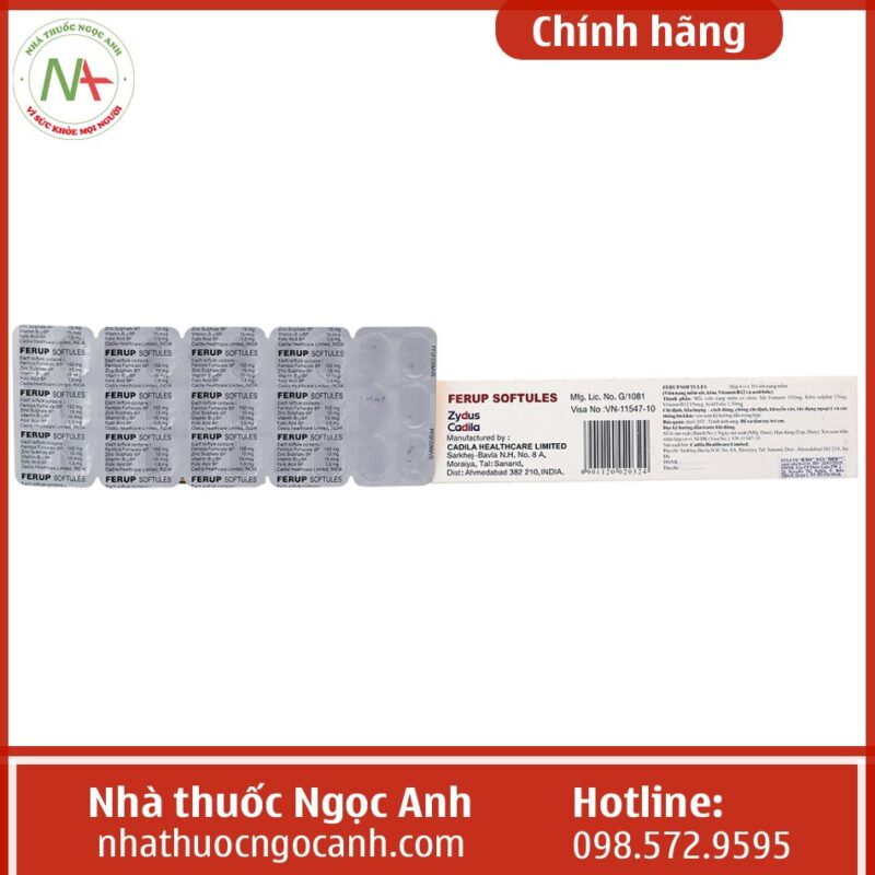 Thuốc Ferup Softules là thuốc gì, tác dụng gì, giá bao nhiêu, mua ở đâu