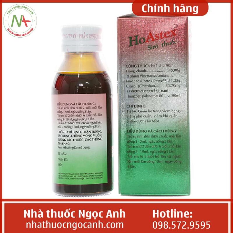 Thuốc HoAstex 90ml Siro có phải kháng sinh không, mua ở đâu, giá bao nhiêu?