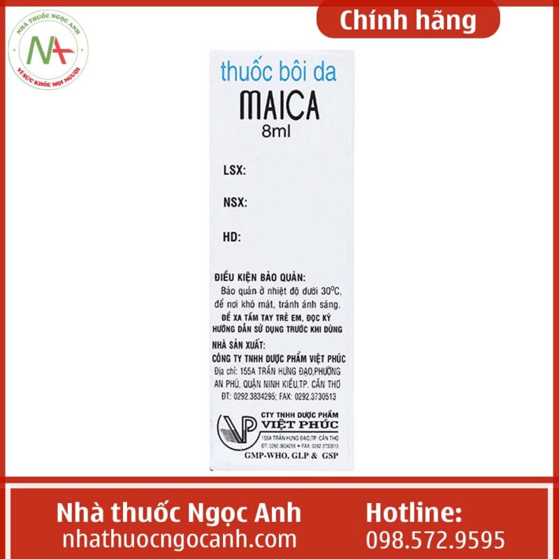 Thuốc Maica 8ml có trị lang ben không, giá bao nhiêu, mua ở đâu?