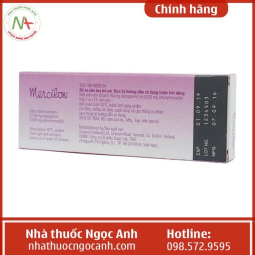 Thuốc tránh thai Mercilon MSD cách uống, giá bao nhiêu, mua ở đâu