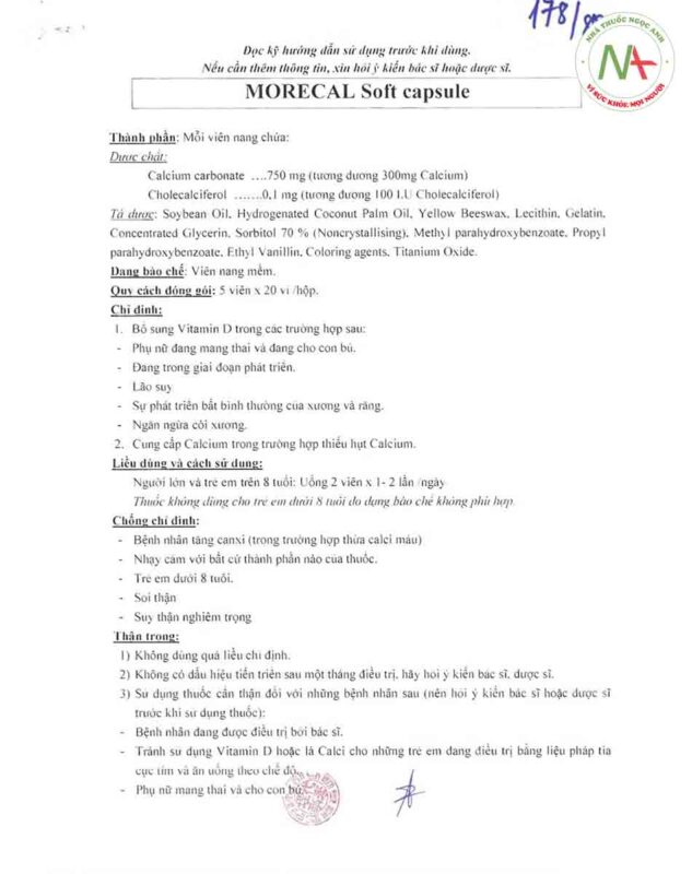 Thuốc Morecal Soft Cap. có tác dụng gì, giá bao nhiêu, mua ở đâu