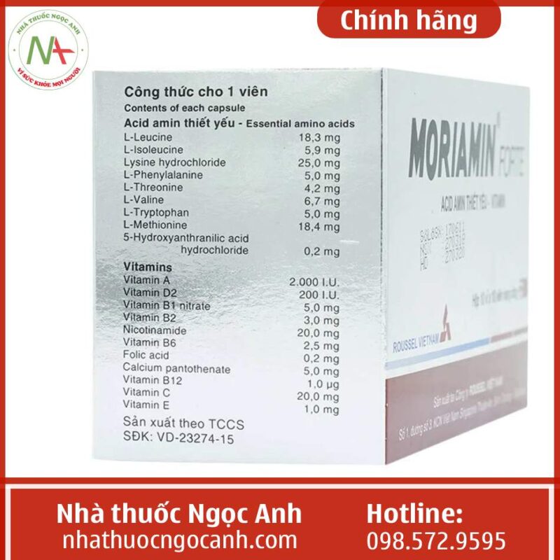 Thuốc Moriamin Forte là thuốc gì, cách dùng, giá bao nhiêu, mua ở đâu?
