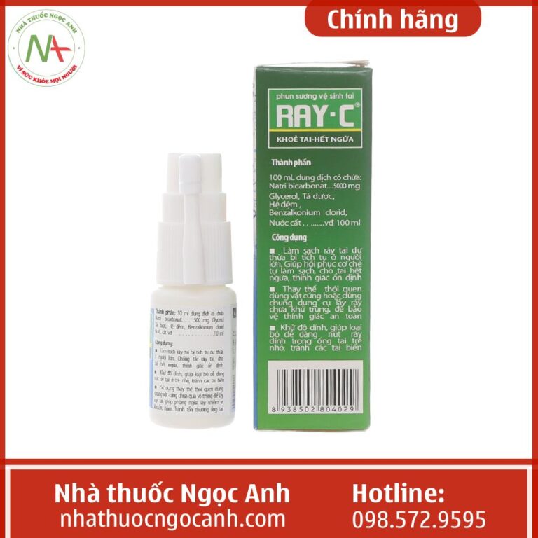 Thuốc xịt tai Ray-C có tác dụng gì, có tốt không, giá bao nhiêu, mua ở đâu