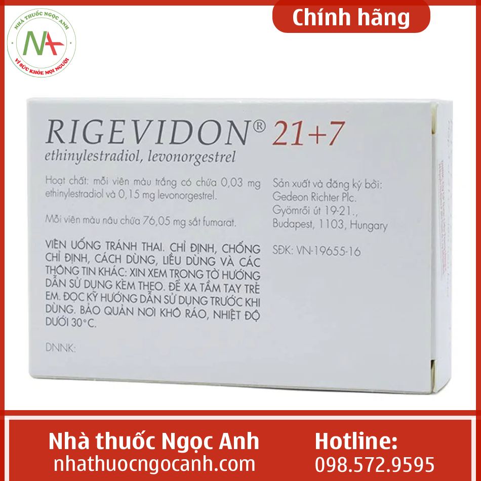 Thuốc Rigevidon 21+7 là thuốc gì, giá bao nhiêu, mua ở đâu?